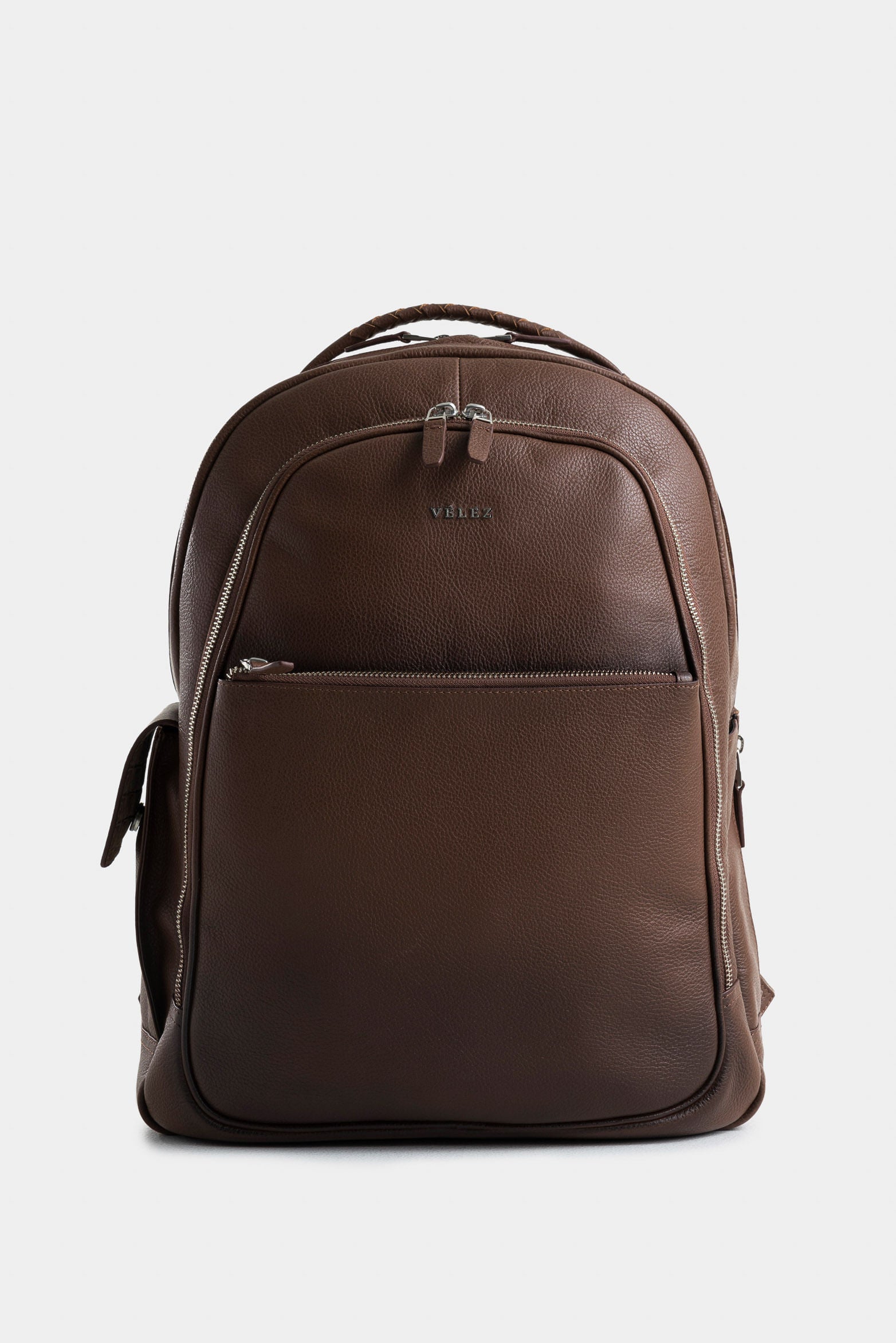 Tropical Escape Smooth Leather and Suede Backpack for Men, Classic Sil ...