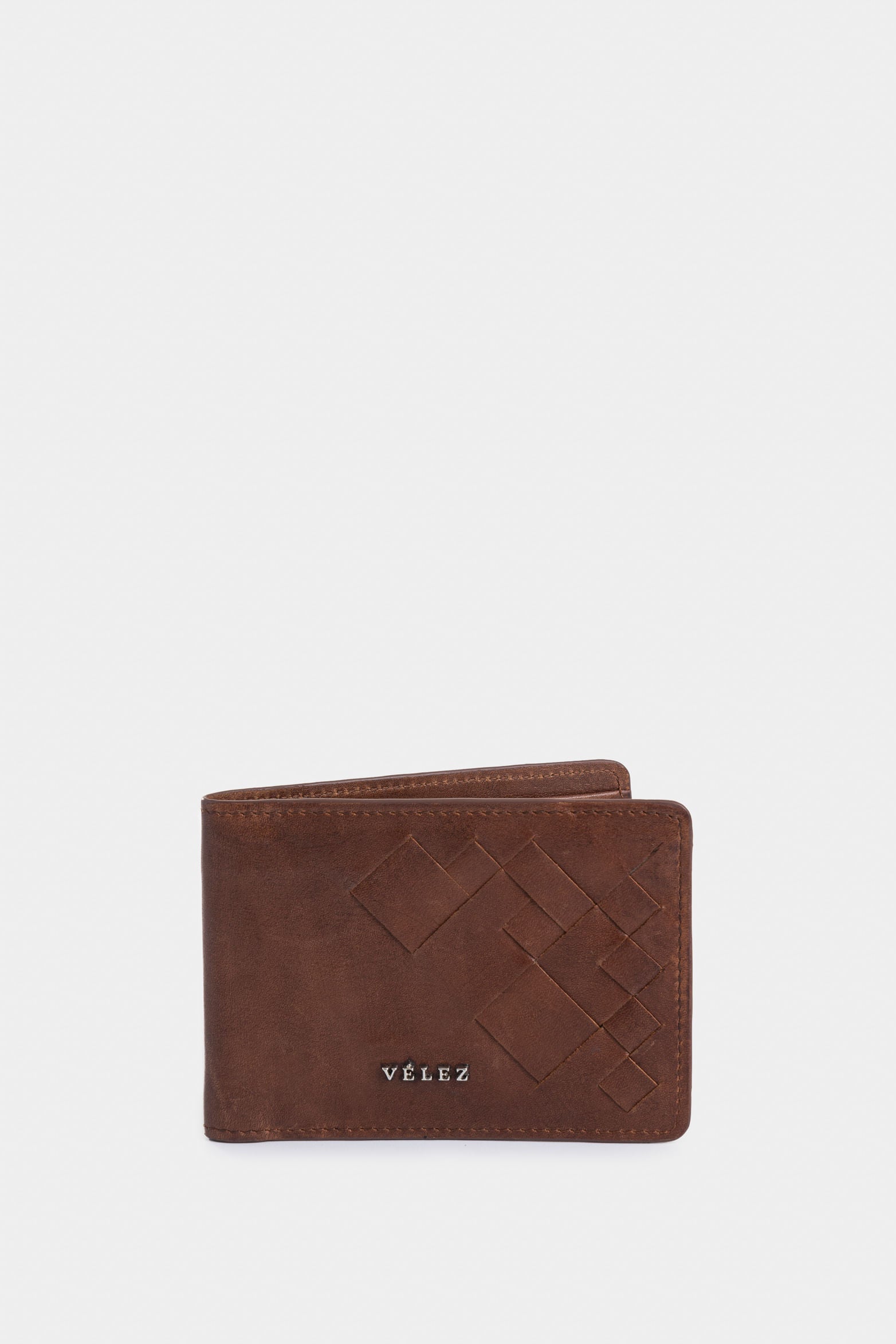 Lyra leather wallet for men with woven detail – Velez Artisan
